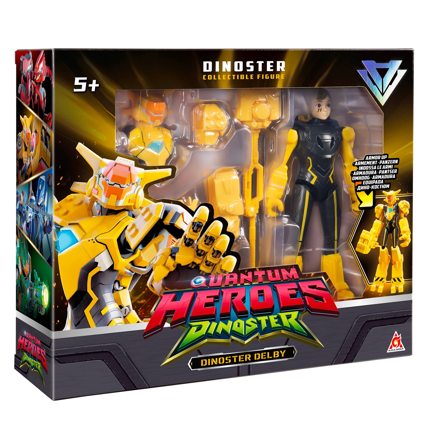 Диностер. Большая фигурка героя Делби в дино-костюме 20 см. Dinoster ...